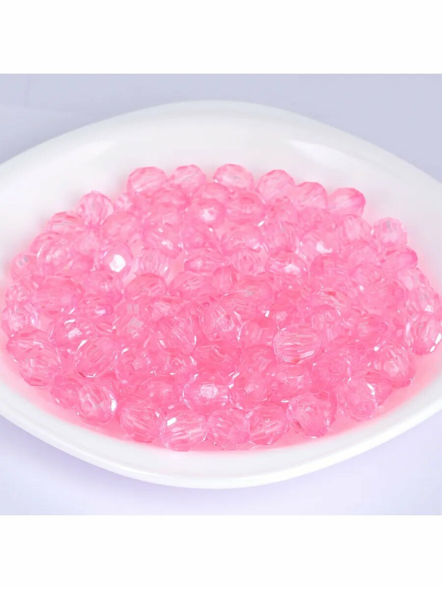 Бусины акриловые розовый Ø12мм уп.500г