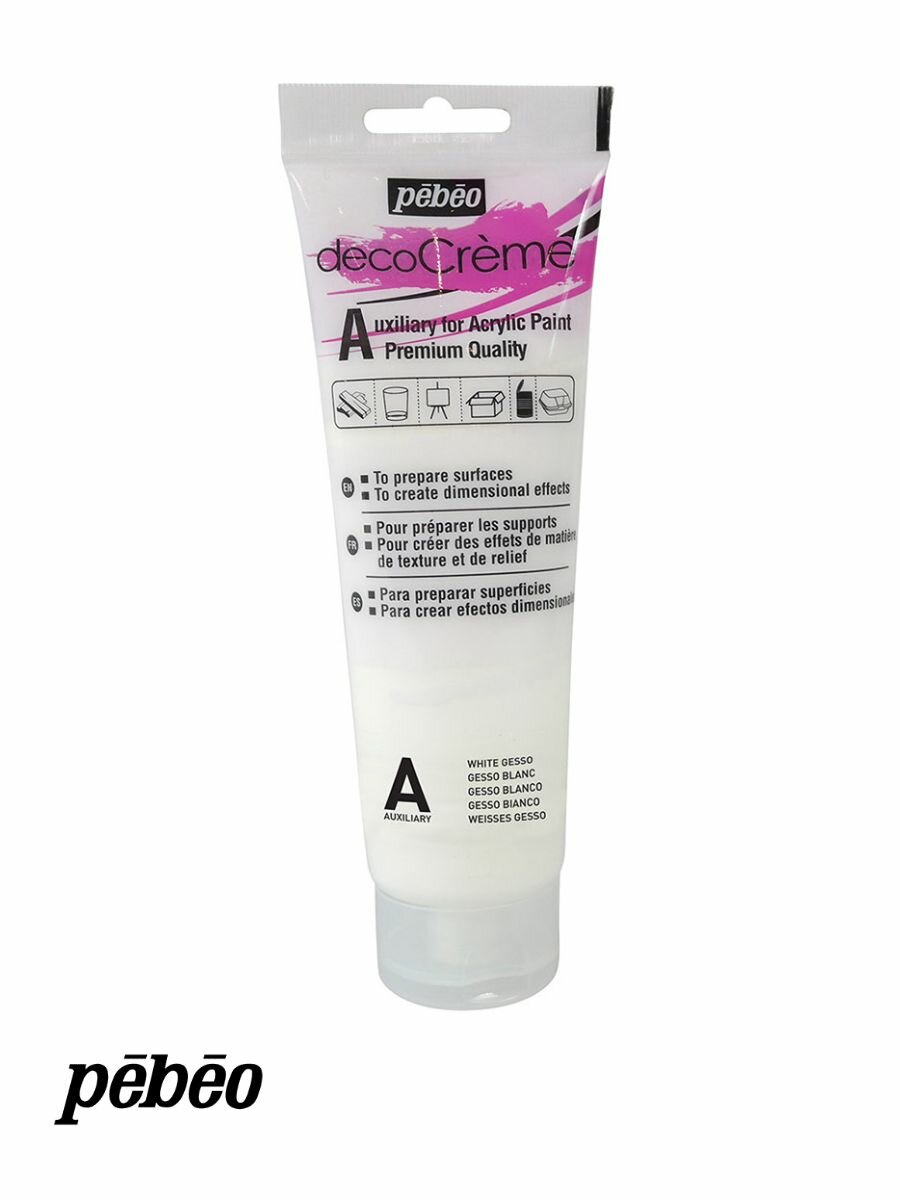 PEBEO decoCreme грунт для декоративных работ, 120 мл, Белый, 089406