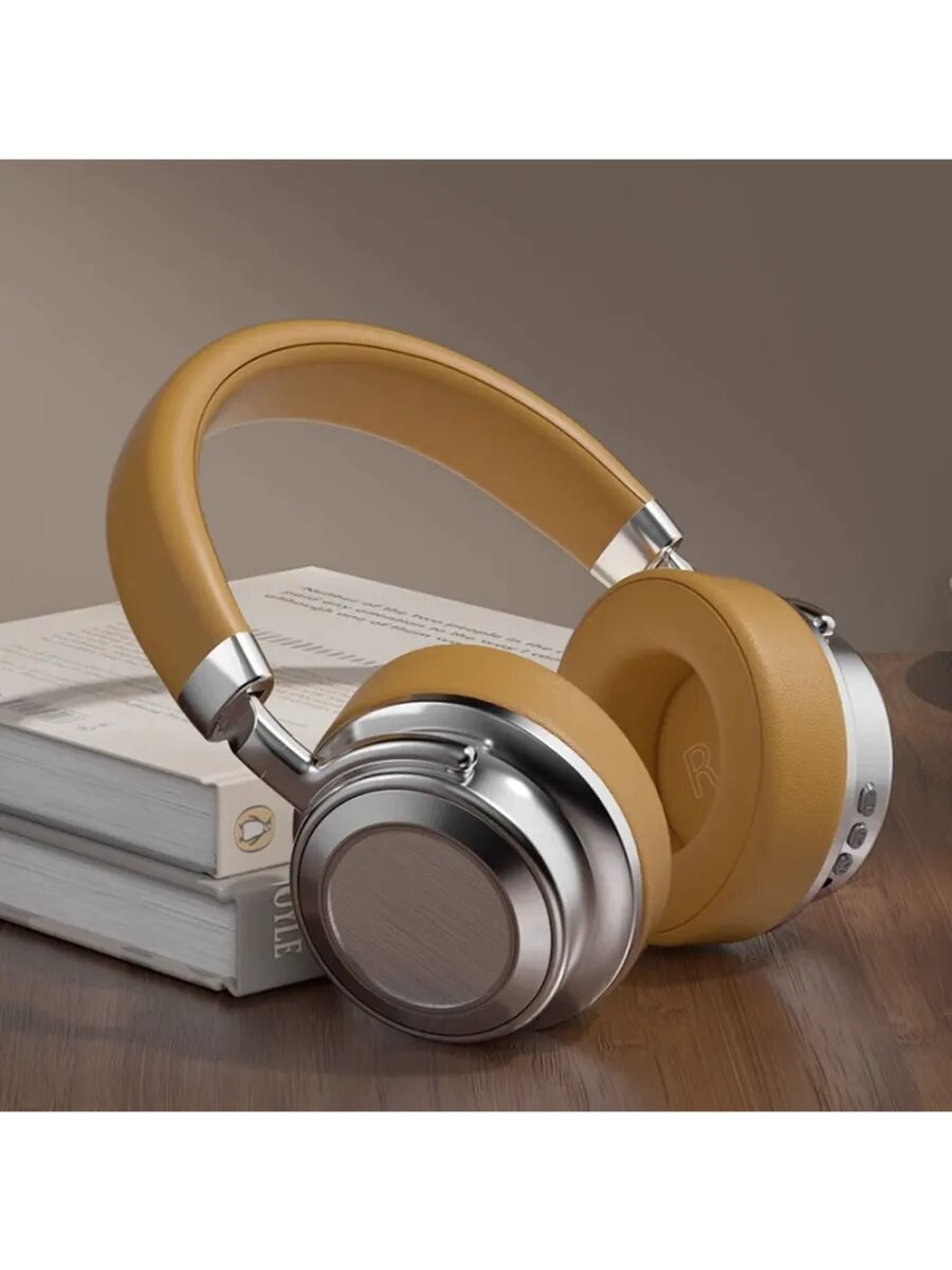 Наушники Burmester Retro Bluetooth 5.4, серебро-коричневый,9D