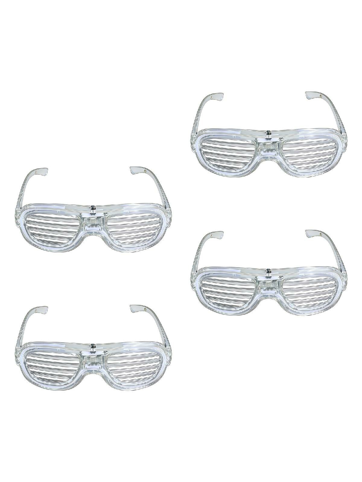 Комплект из 4 пластиковых светодиодных очков, аксессуар с функциями мигания в стиле затвора