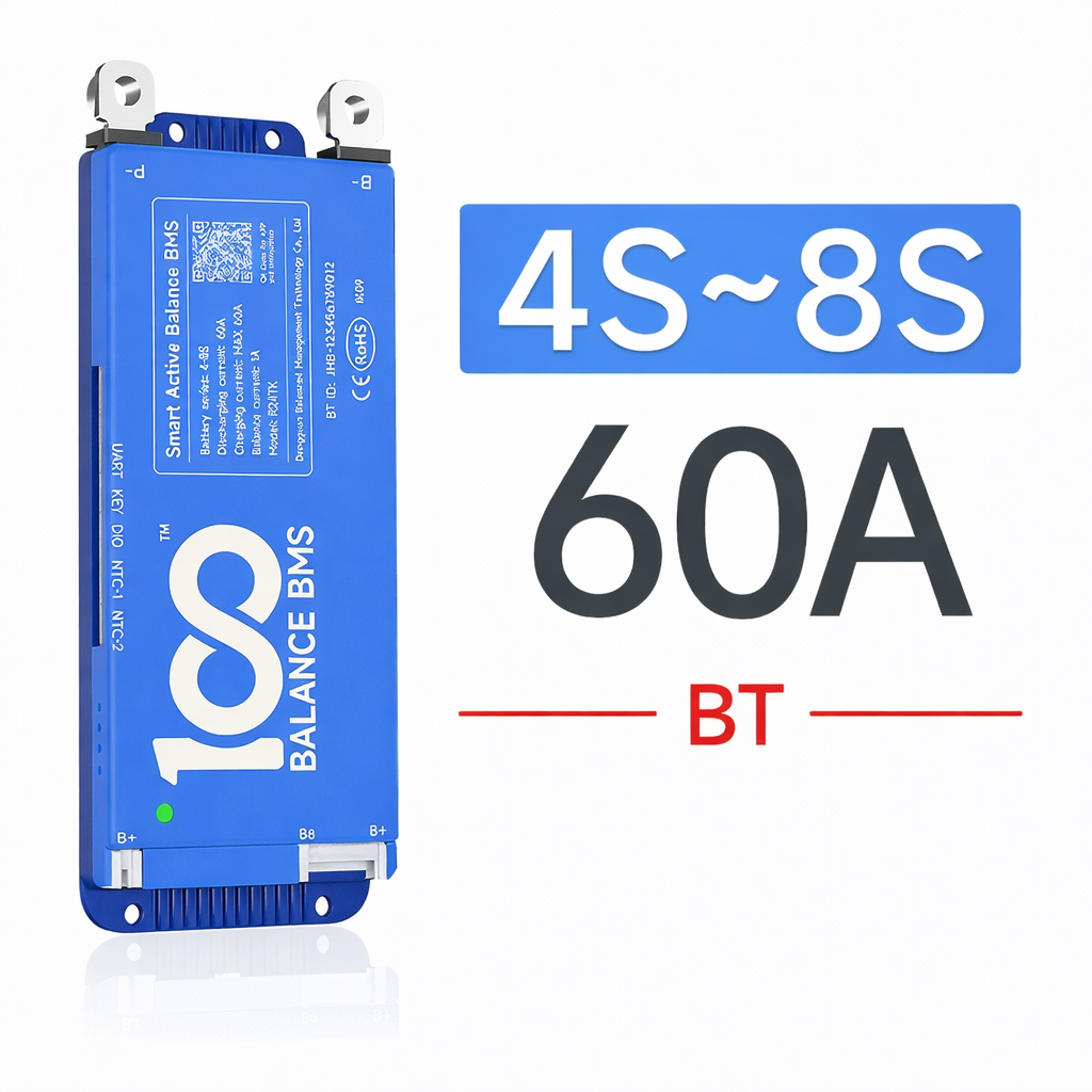 Модуль контроля заряда с балансировкой Smart BMS Daly 60A 4-8S, для АКБ: Lifepo4, Li-ion, LTO, Bluetooth, 1 шт