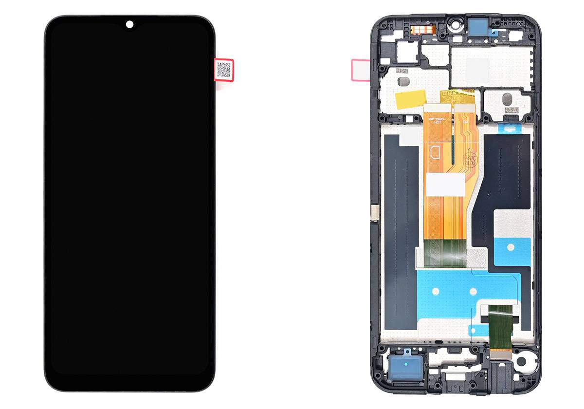 Дисплей (экран) в сборе с тачскрином для Realme C30s черный с рамкой (Premium LCD) / 720x1600