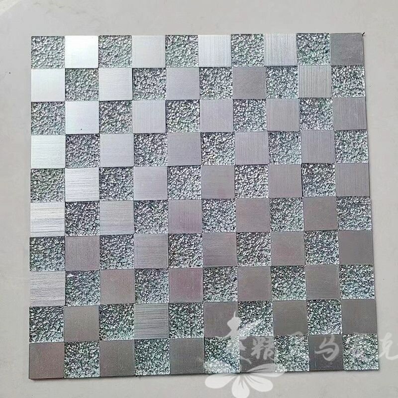 Металлическая матовая алмазная стеклянная мозаичная плитка, самоклеящаяся, для фона телевизора, стикер для зеркальной стены KTV, алюминиевая пластиковая доска для чая