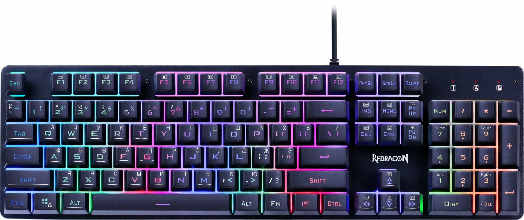 Клавиатура Redragon Nagato, мембранная, проводная, 104 клавиши