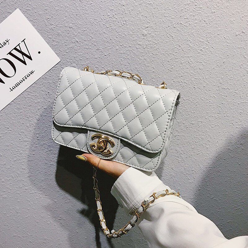 2025 Новый модный корейский стиль сумка с цепочкой из бриллиантов, маленькая сумка в стиле Chanel, одно плечо, кроссбоди, универсальная маленькая квадратная сумка для женщин