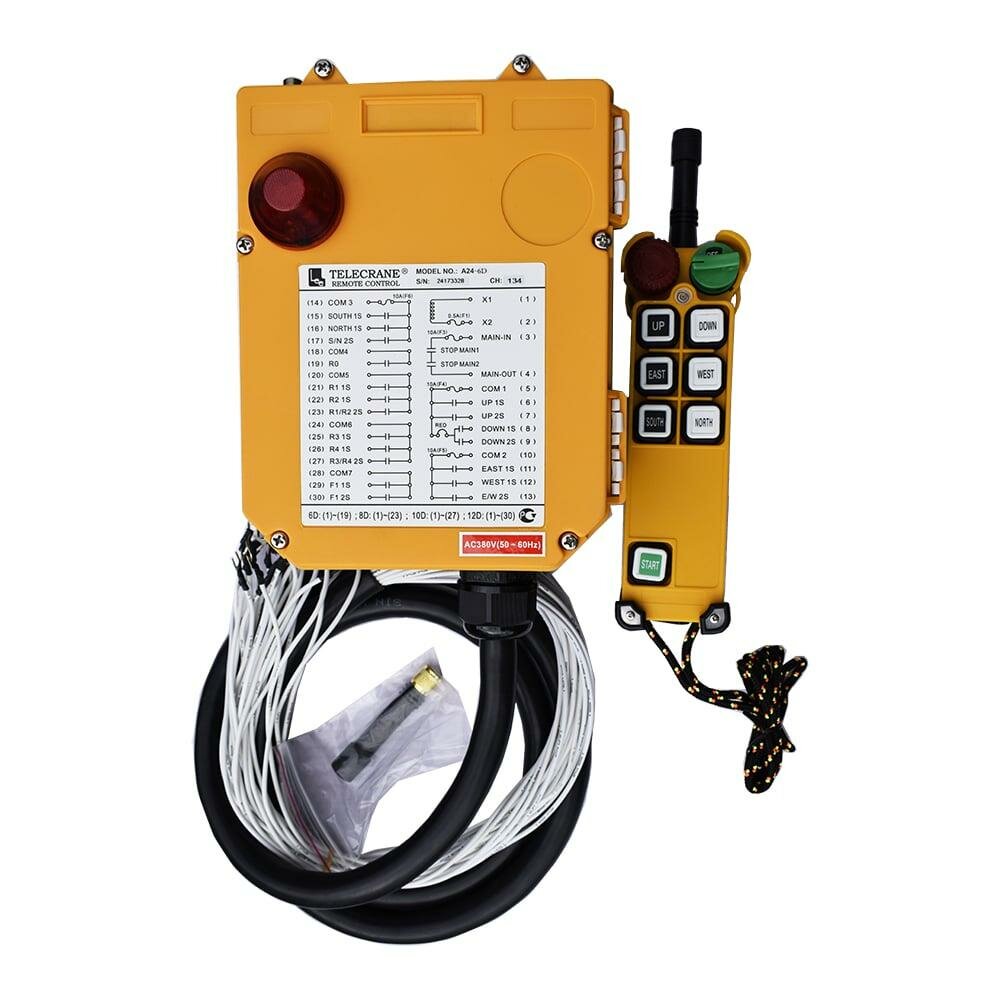 Радиоуправление TELECRANE А24-6D (пульт 6 кн. 2 скорости, питание 220/380 В) 00005569