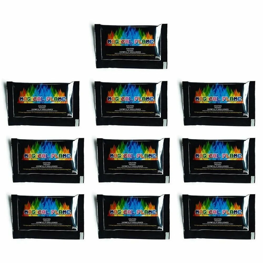 10 упаковок, цветной огненный порошок 25 г