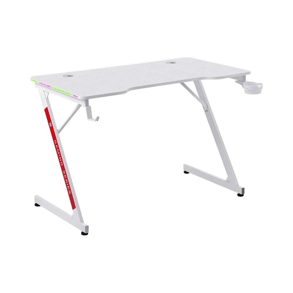 Игровой стол DEFENDER Solas подвес кружка + гарнитура белый, МДФ, RGB 64073