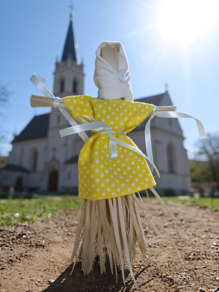 Кукла "Одуванчик", Чучело Масленица, оберег / 25 см / Масленичка для сжигания