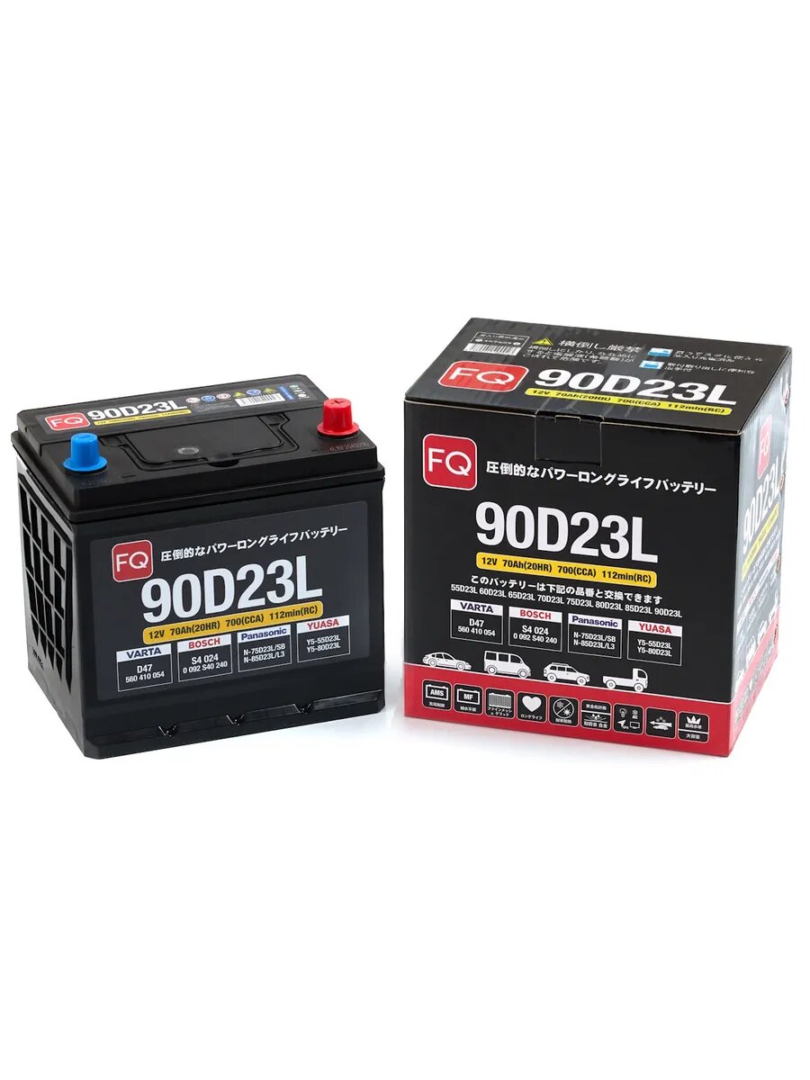 Аккумулятор FQ 90D23L 12V 70Ач 700А 232x172x220 обр. пол.