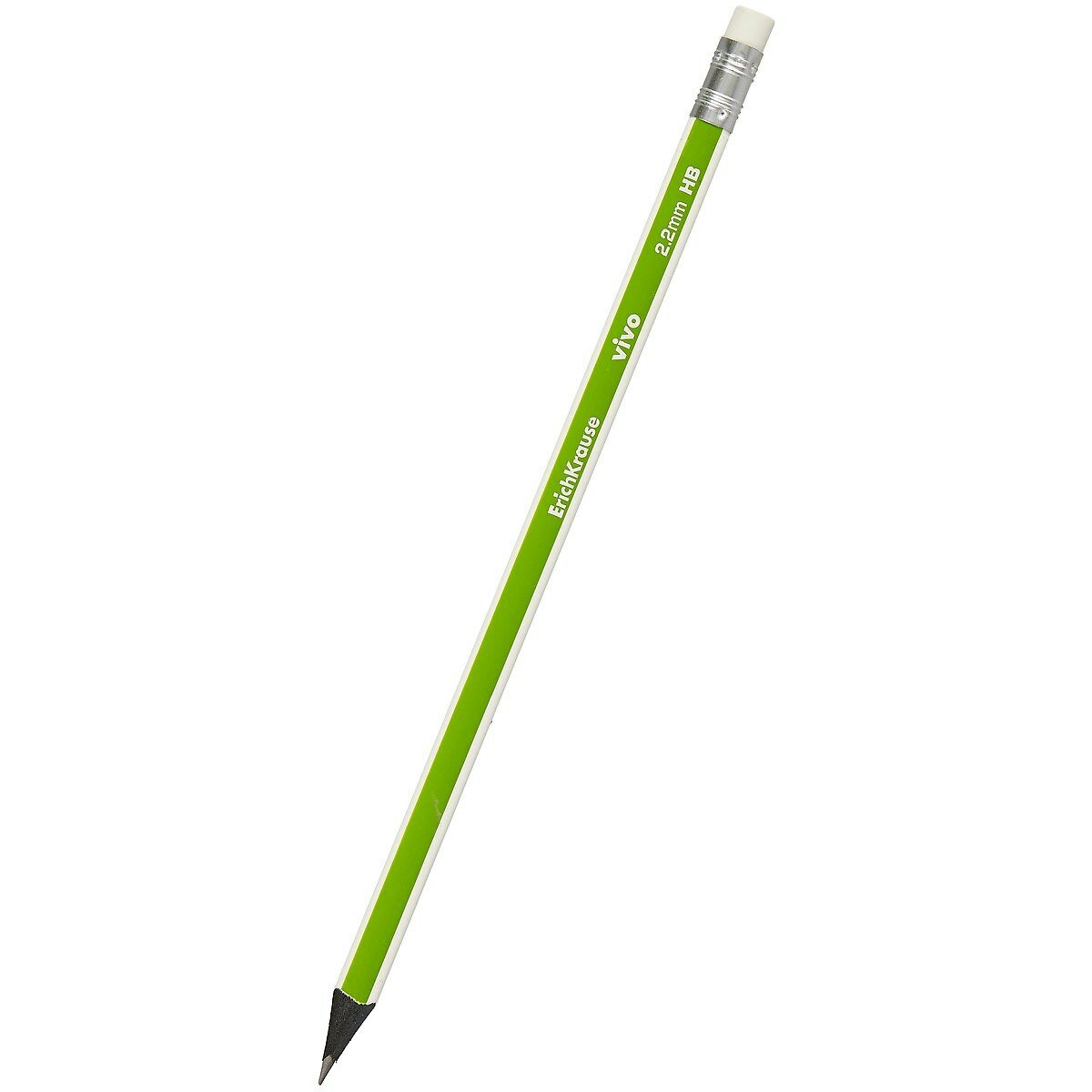 Карандаш Erich Krause, Vivo, чернографитный HB с ластиком, в ассортименте