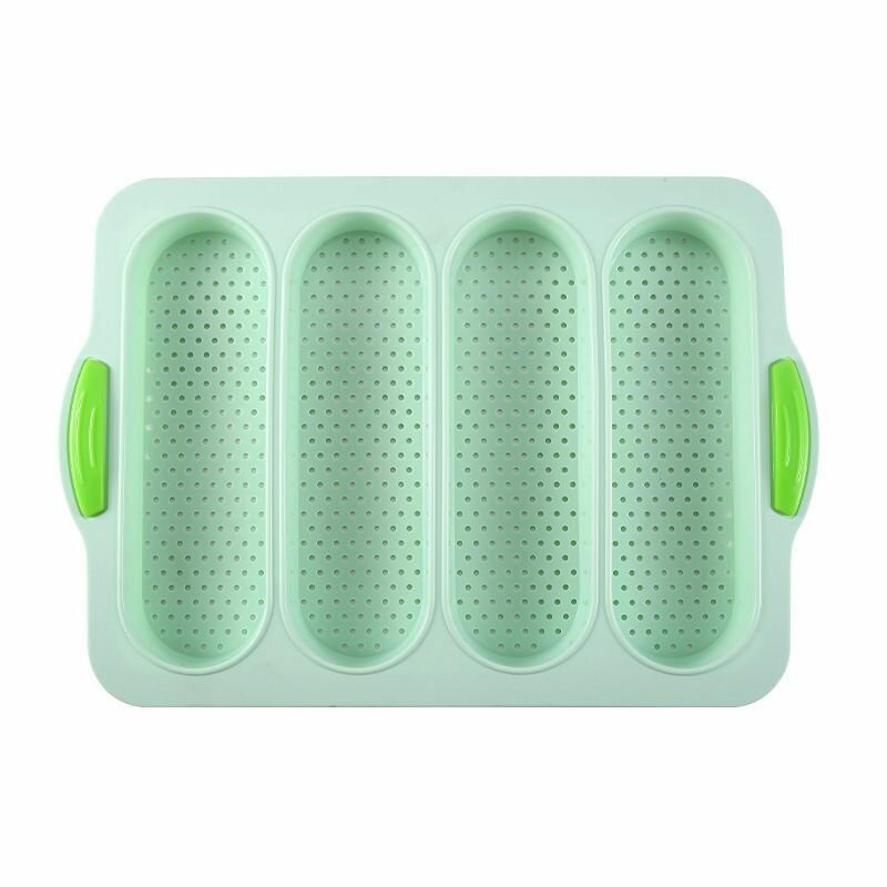 Пищевой силиконовый форм для багета с четырьмя отделениями, устойчивый к высоким температурам, форма для французского хот-дога, бургера, тостов, инструмент для выпечки