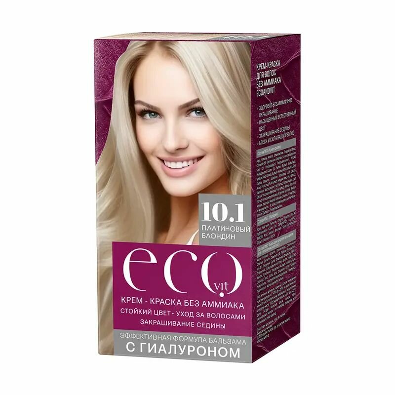 Крем-краска для волос Color Luxury , ECOVIT для окрашивания и тонирования в домашних условиях.