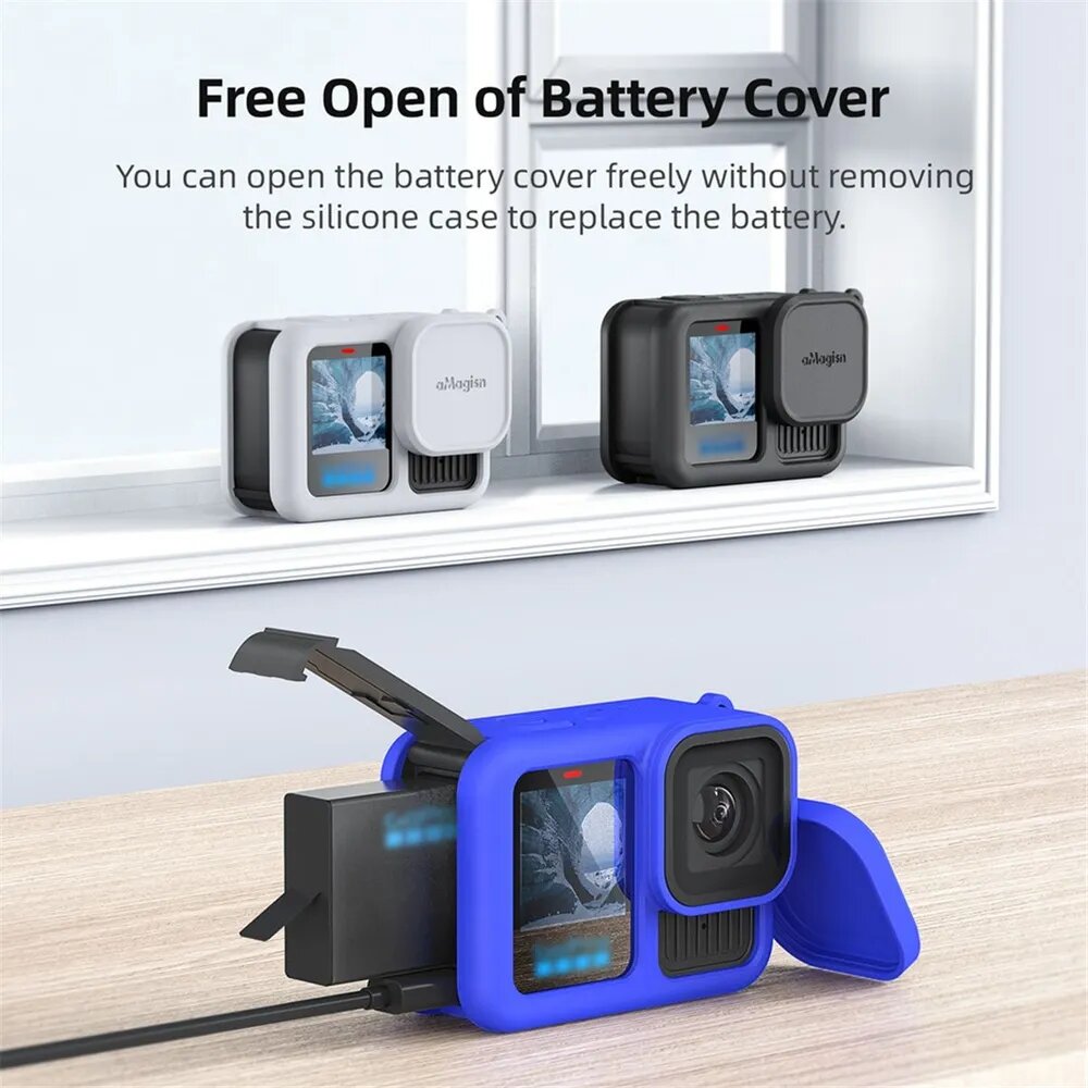 AMAGISN Силиконовый Чехол Для GoPro 13, Полная Защитная Крышка, Синий