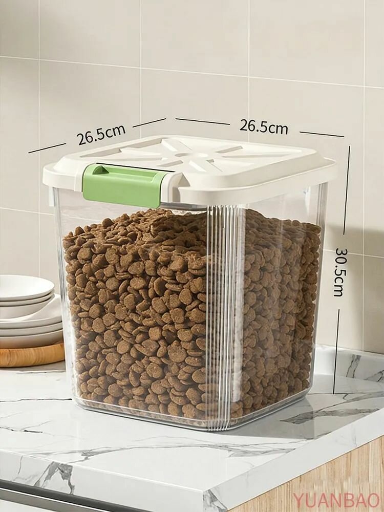 Контейнер для хранения корма с герметичной крышкой, Для сухого корма собак и кошек,26x26x30cm