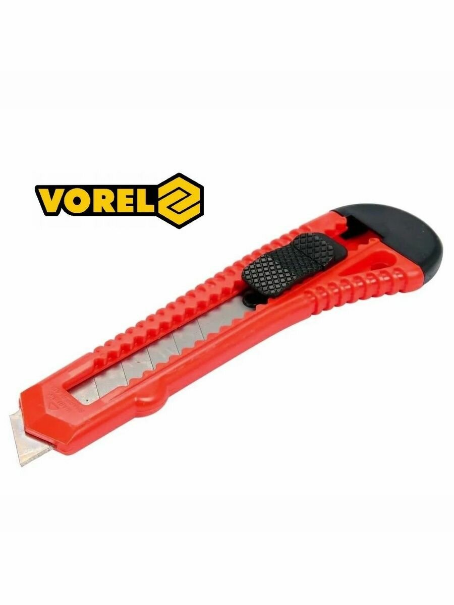 Нож пистолетный Vorel пластмассовый широкий 18 мм арт.76180