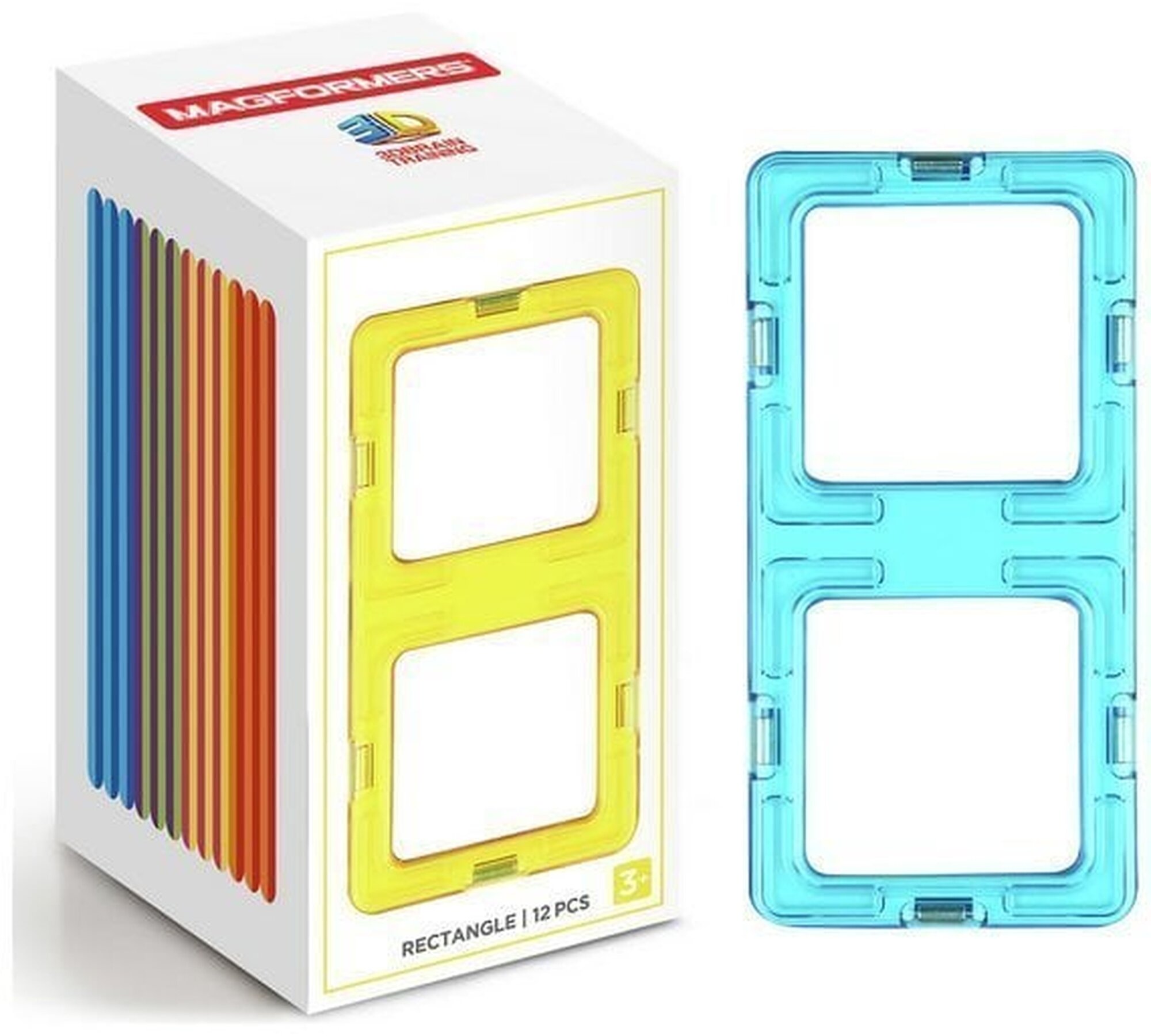 Конструктор Magformers rectangle - Набор магнитных прямоугольников, 12 штук - Магформеры 8809465532185