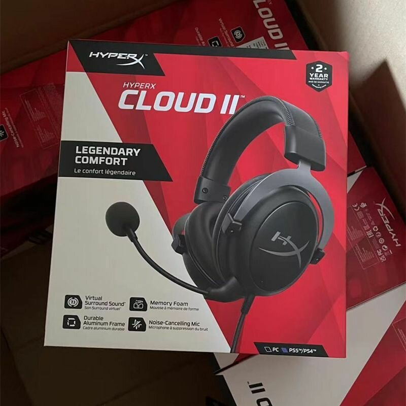 HyperX Наушники проводные с микрофоном, 3.5 мм, черный, красный