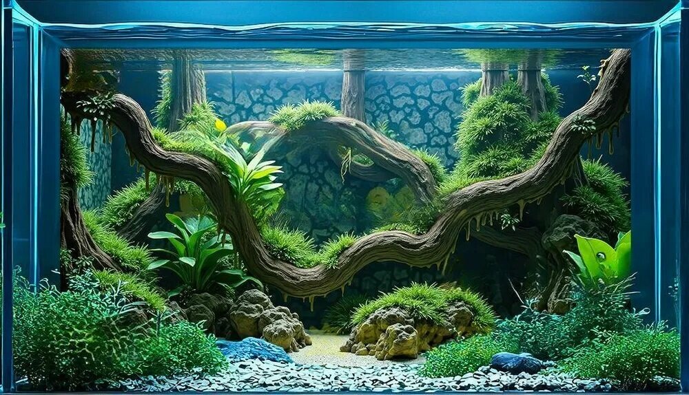 Фон для аквариума, Декорация для аквариума/террариума 80x40см