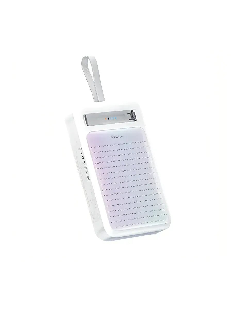 Повербанк Vyvylabs, с подставкой, 10000 mAh, беспроводная зарядка, компактный, белый