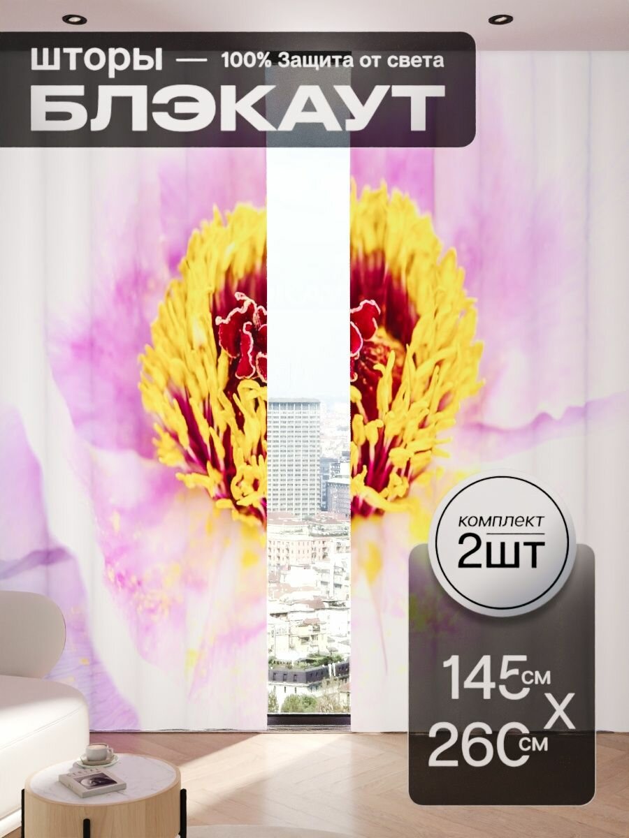 Шторы блэкаут 145x260 см 2 шт на окна плотные комплект