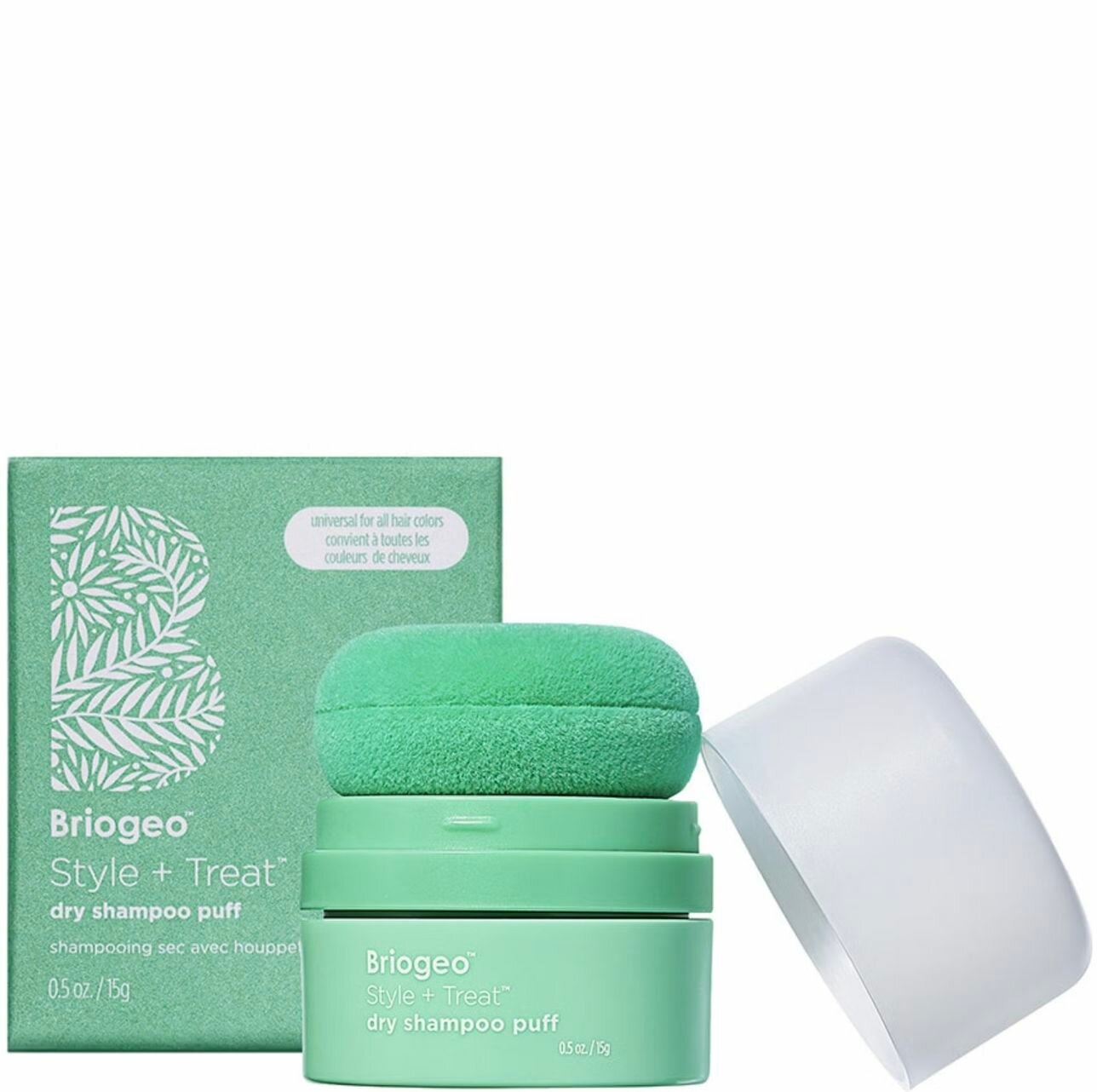 Briogeo Мелкодисперсный, сухой шампунь порошок Style + Treat Dry Shampoo Puff - Universal For All Hair Colors 15g
