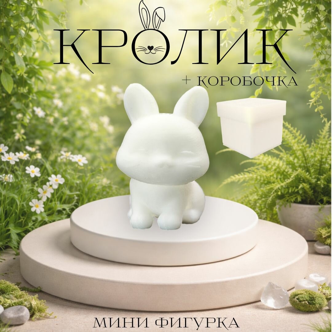 Фигурка Мини Кролик 2см, в пластиковом кейсе