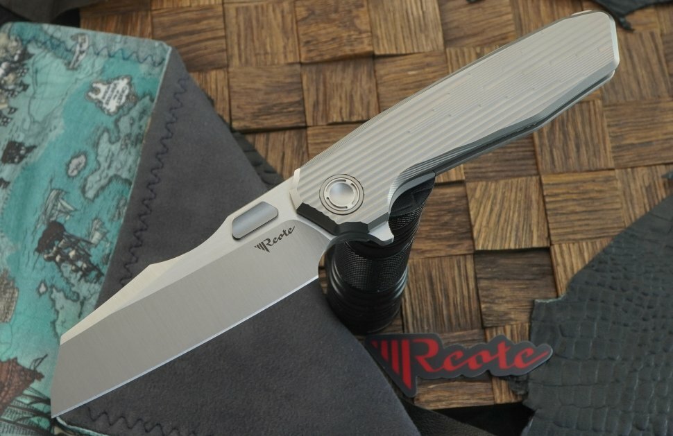 Складной нож Reate Knives Mantis, сталь Elmax, сатин, рукоять титан/насечка