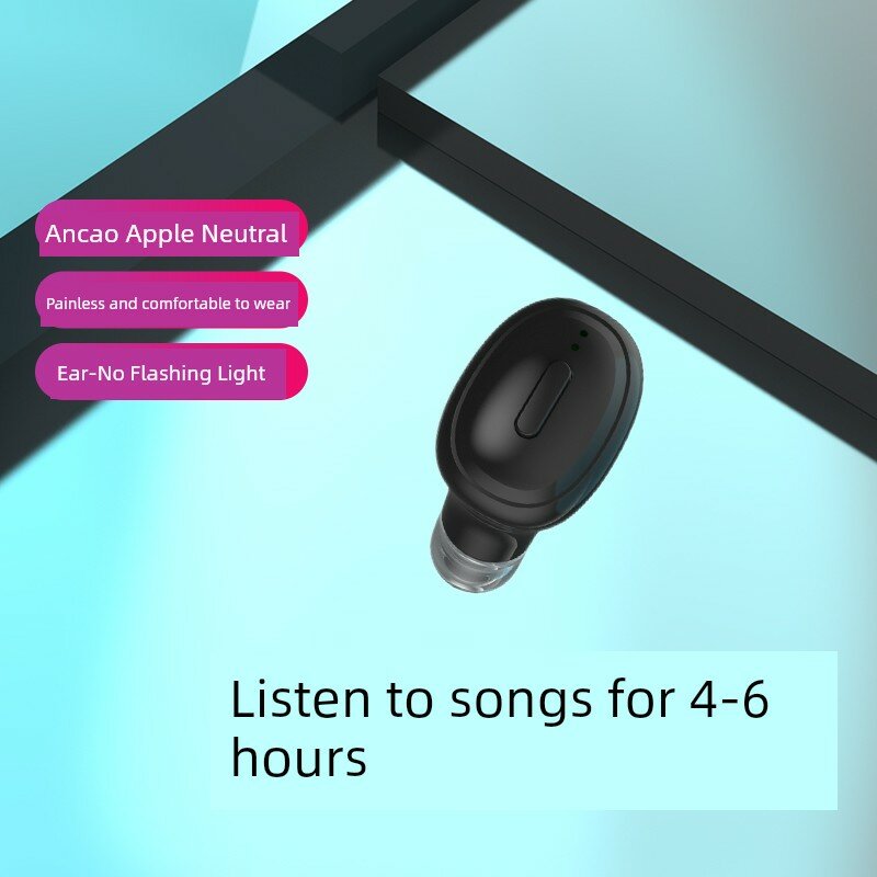 Беспроводные черные наушники Bluetooth невидимые мини спортивные вставные для OPPO Apple Vivo Huawei Xiaomi с 4-6