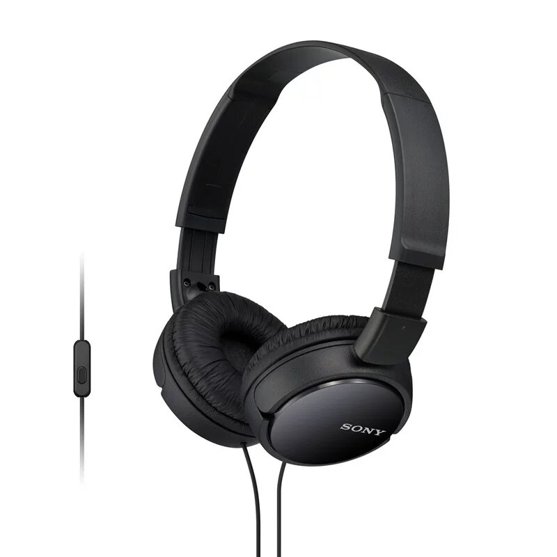 Sony MDR-ZX110AP Накладные Проводные Наушники для Игры и ПК, Черный