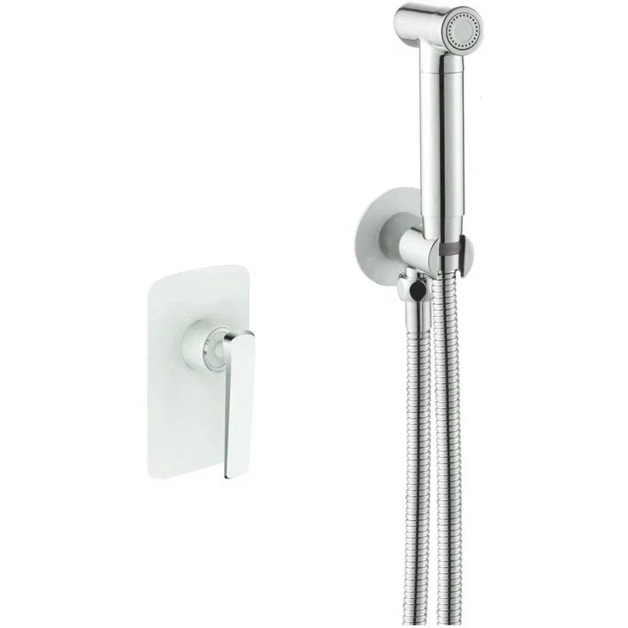 Гигиенический душ со смесителем Rose (Розе) R1305F, белый/хром