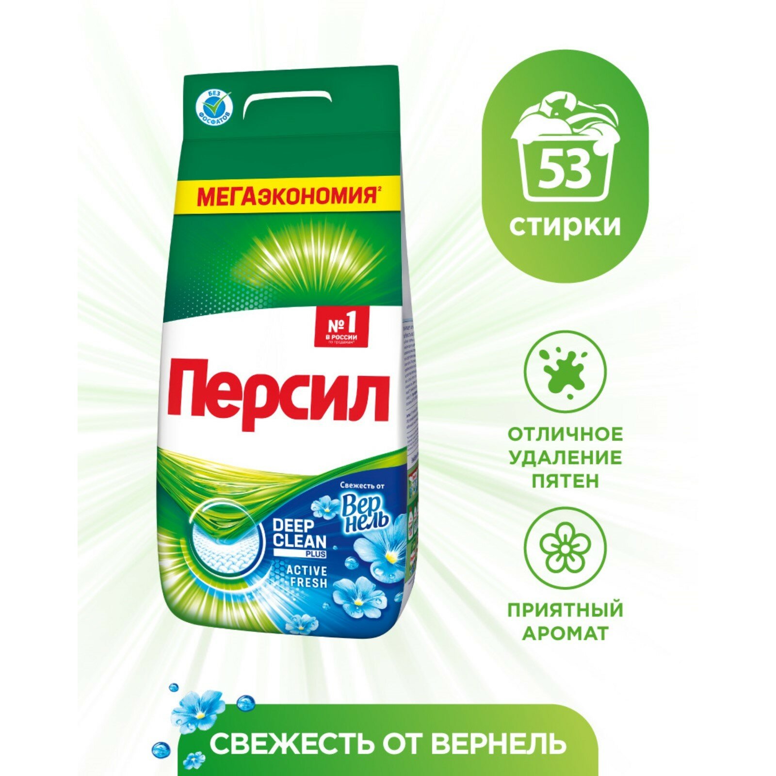 Стиральный порошок Персил "Свежесть Вернель", для всех типов тканей, 8 кг