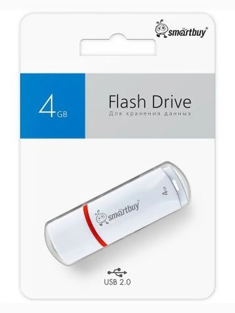 USB флеш накопитель 4 Gb SmartBuy Crown White (SB4GBCRW-W), белый