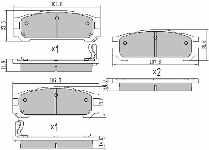 Колодки тормозные сзади SAT ST-26296-AA060 Subaru Impreza 92-00 / Legacy 89-03