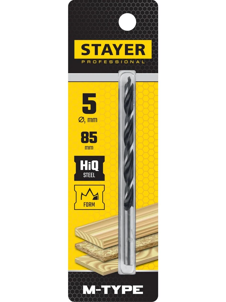 STAYER M-type, 5.0 x 85/45 мм, М-образная заточка, спир
