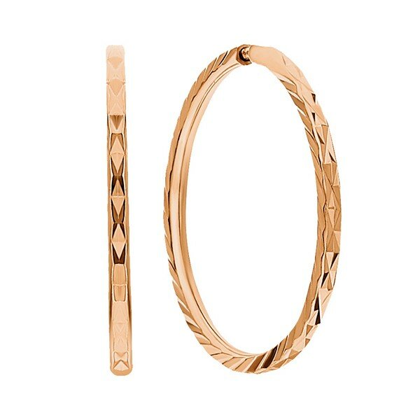 Серьги конго, красное золото, 585 проба