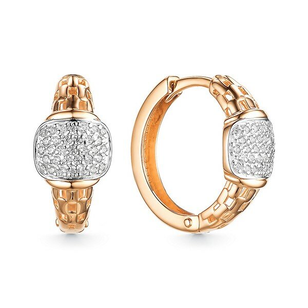 Серьги JEWELIN, красное золото, 585 проба, фианит