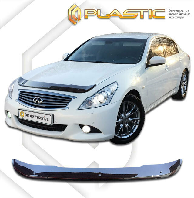 Дефлектор капота Infiniti G35 2006-2009 Черный глянцевый СА Пластик