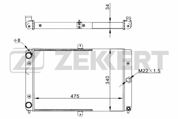 Zekkert Радиатор охлаждения двигателя для Lada 2108 86- 2109 86- 21099 89-