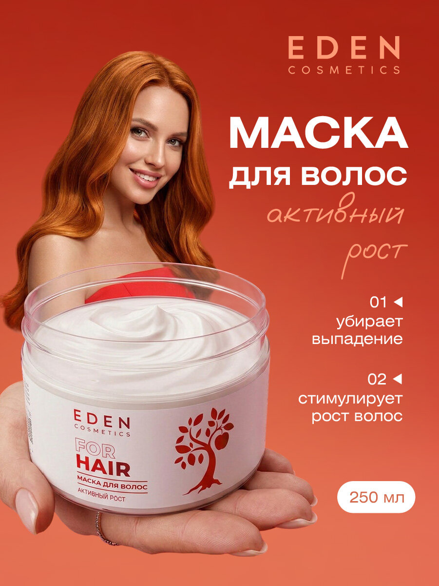 Маска для волос EDEN Активный рост волос против выпадения 250мл