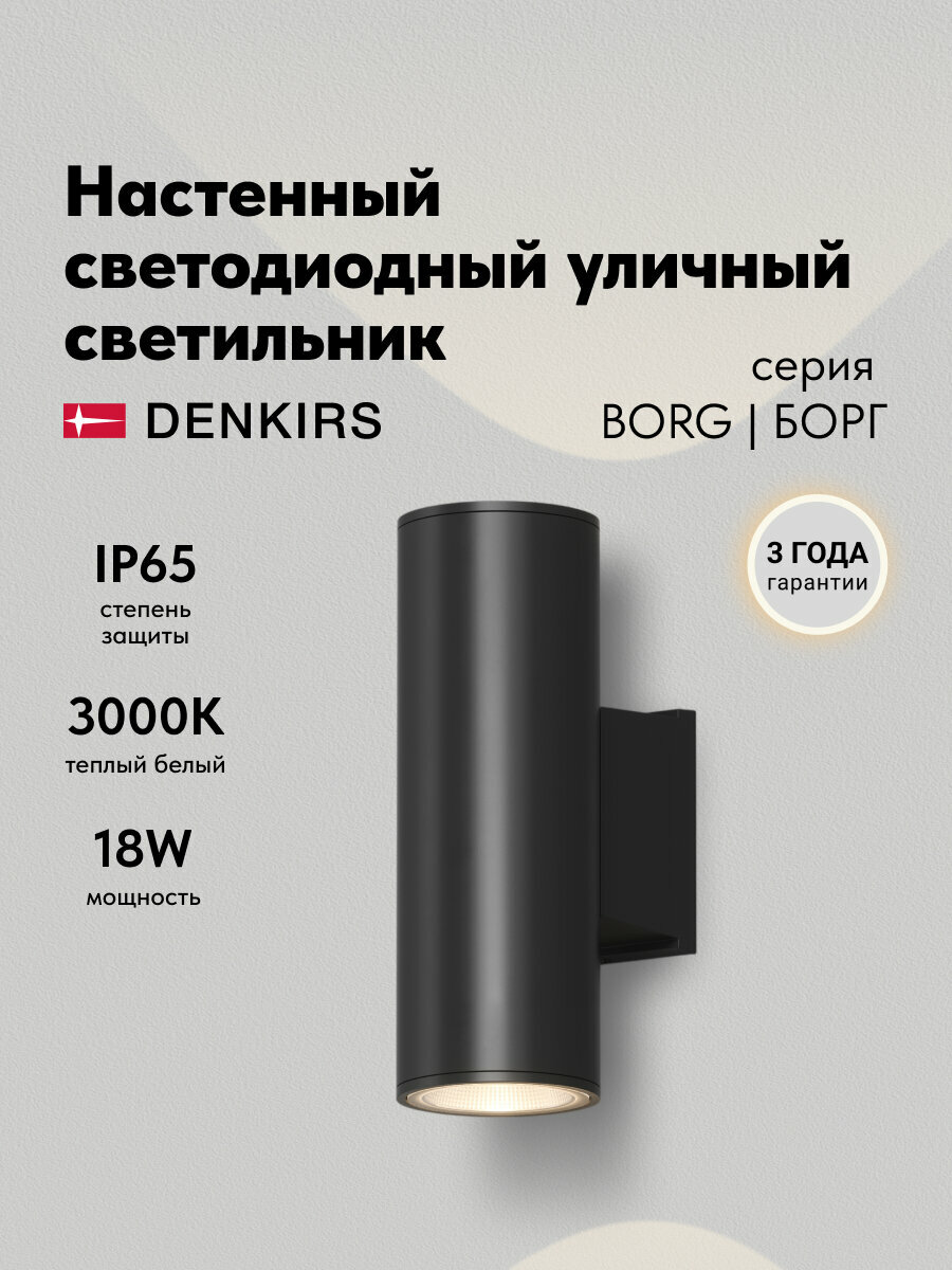 Настенный уличный светодиодный светильник BORG DK9821-BK черный