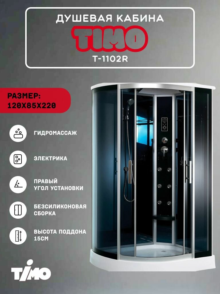 Душевая кабина Timo Standart T-1102 R (120*85*220)