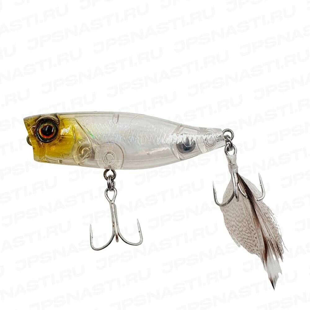 Японский поппер на голавля Jackall Chubby Popper 42, 3.3 г, hl crystal / Приманки для ловли жереха / Воблеры Шакал
