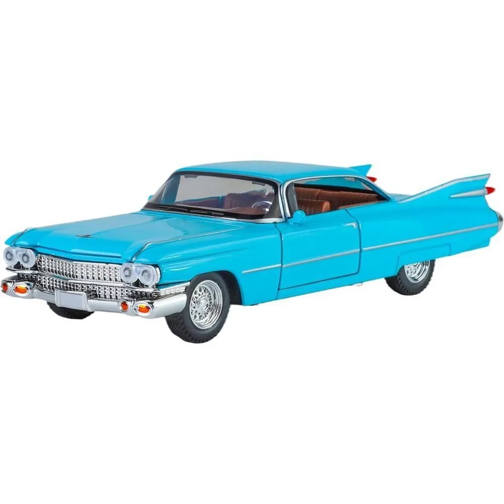 Машинка Cadillac Eldorado 1959 голубая, сплав цинка, открывающиеся двери, инерционный механизм, свет и звук