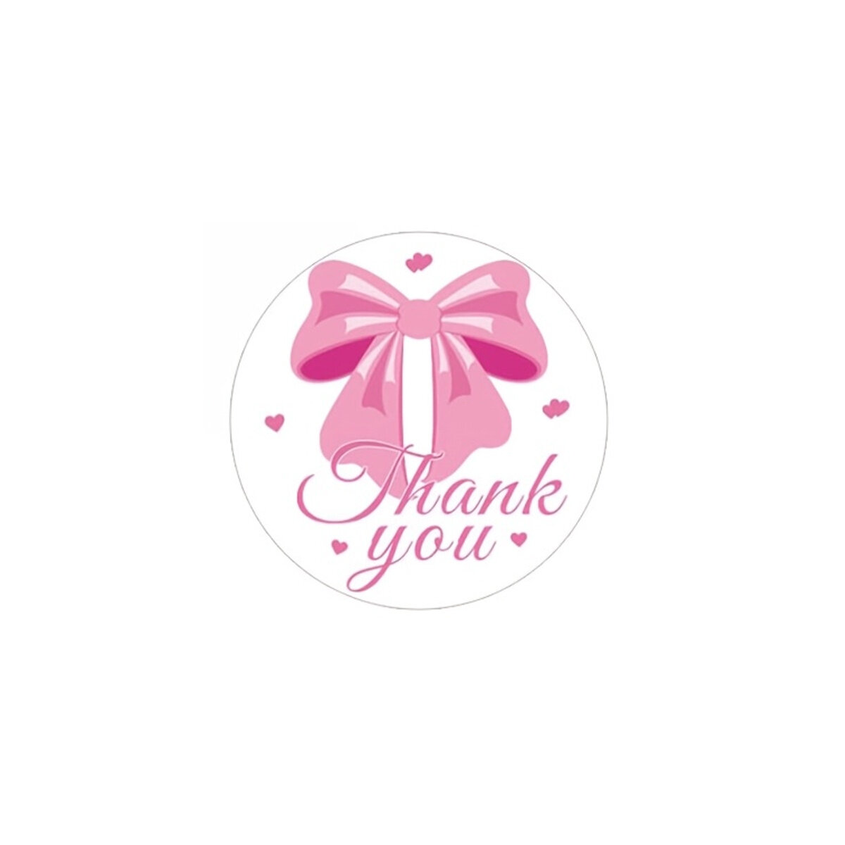 Наклейки "Thank You" с розовым бантом, круглые 1 дюйм, матовая бумага, 50 шт. в упаковке, для открыток, подарков, свадьбы, дня рождения, Валентинова дня