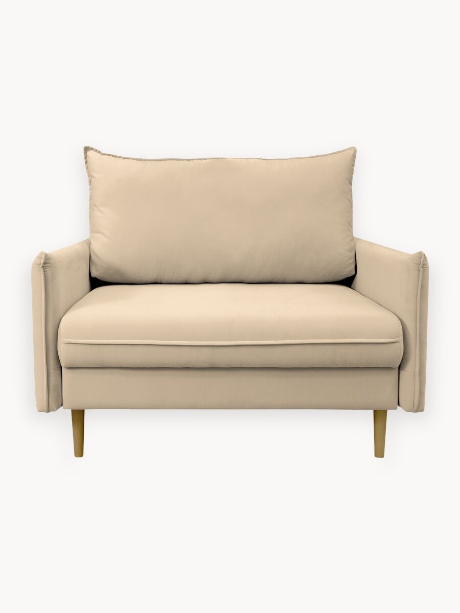 Диван-кровать Фьорд бежевый, раскладной, механизм Юниор, 118х98х95 см, Спальное место 100x190 см