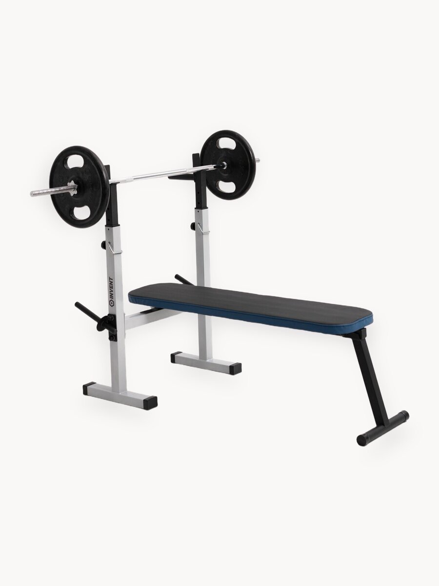 Скамья складная для жима со стойками для жима со штырями для дисков