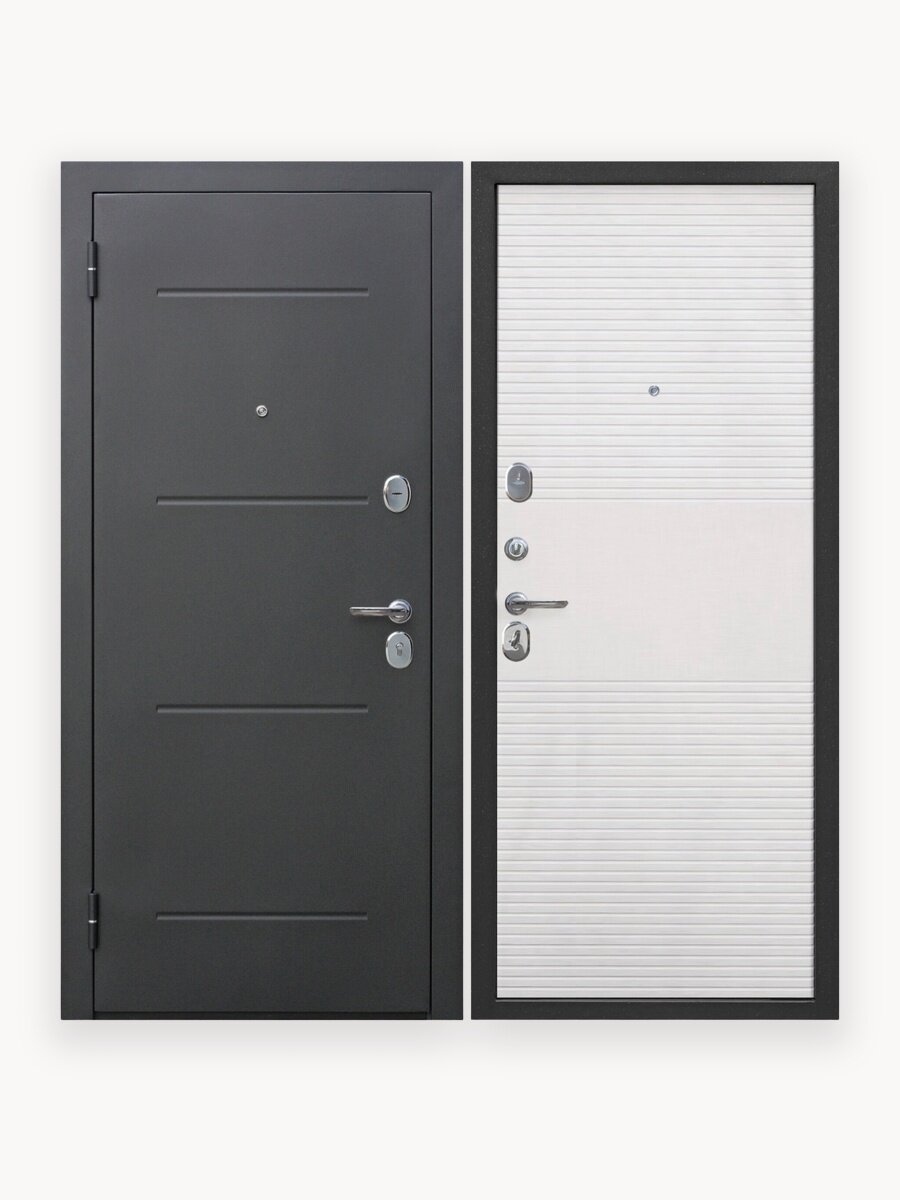 Входная дверь Ferroni 7,5 см Гарда Муар Белый Ясень (860мм) левая