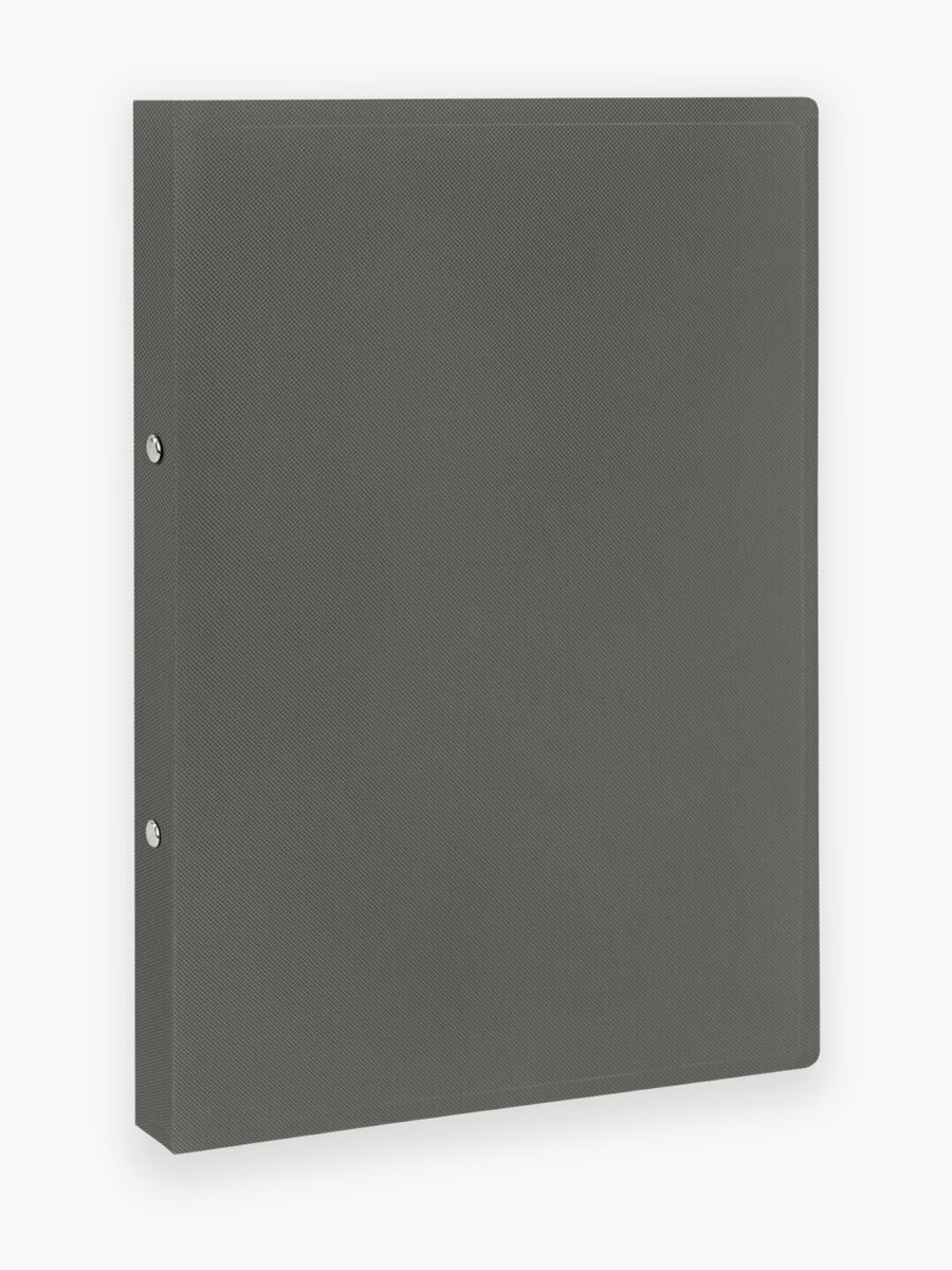 Папка для документов и бумаг А4 канцелярская офисная на 2 кольцах, до 170 листов, 25 мм, серая, Brauberg Pixel, 273034