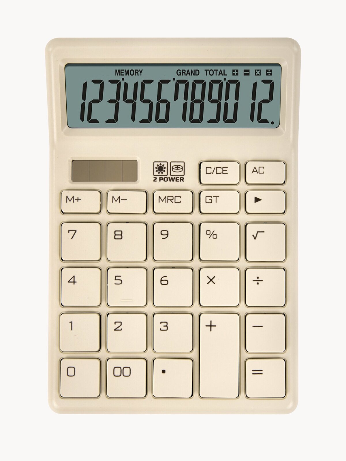 Калькулятор настольный BRAUBERG CH-12-BG (153х103 мм), 12 разрядов, двойное питание, бежевый, 272960
